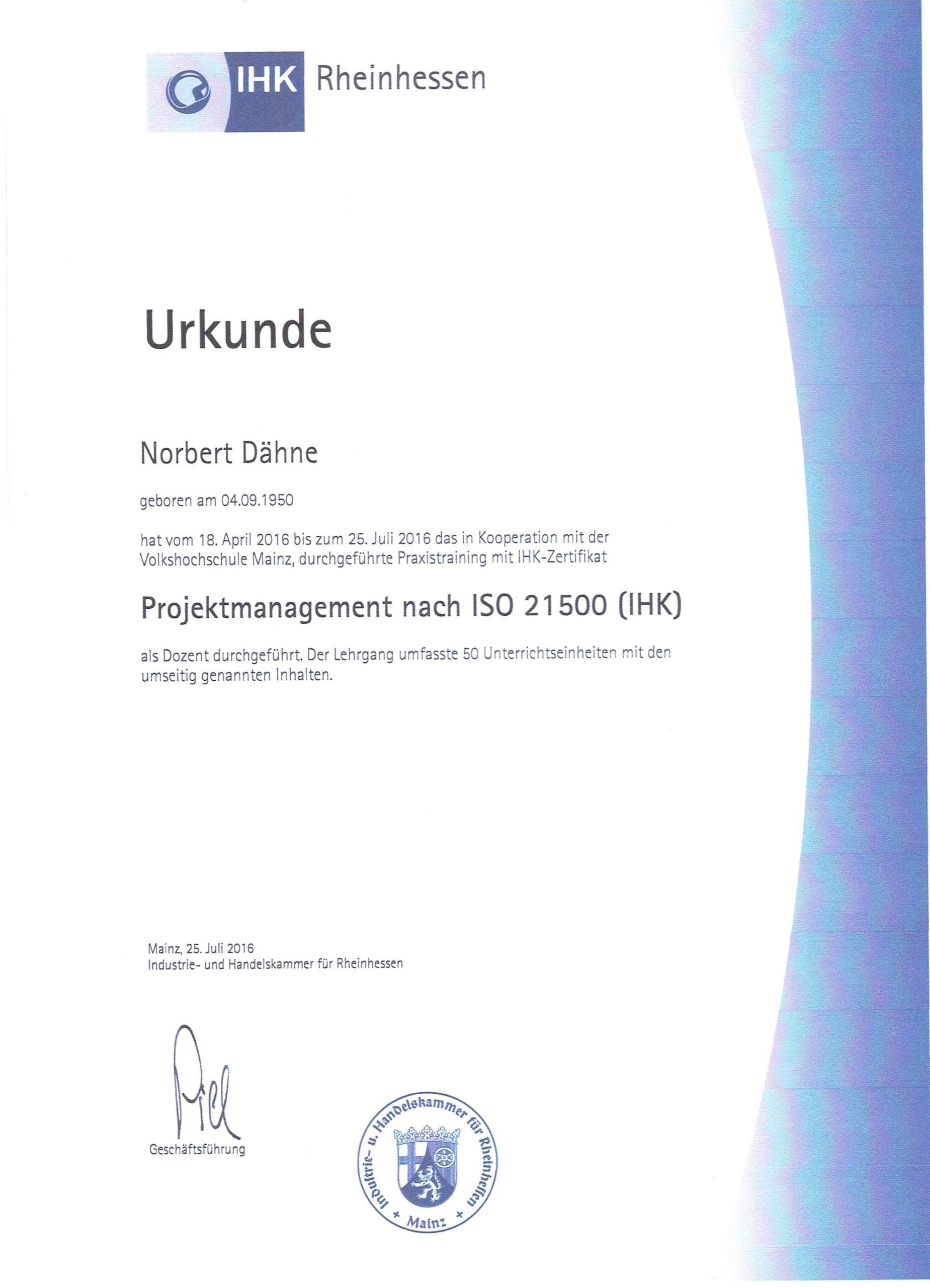 Projektmanagement Zertifizierung nach ISO 21500 für Unternehmen und ...